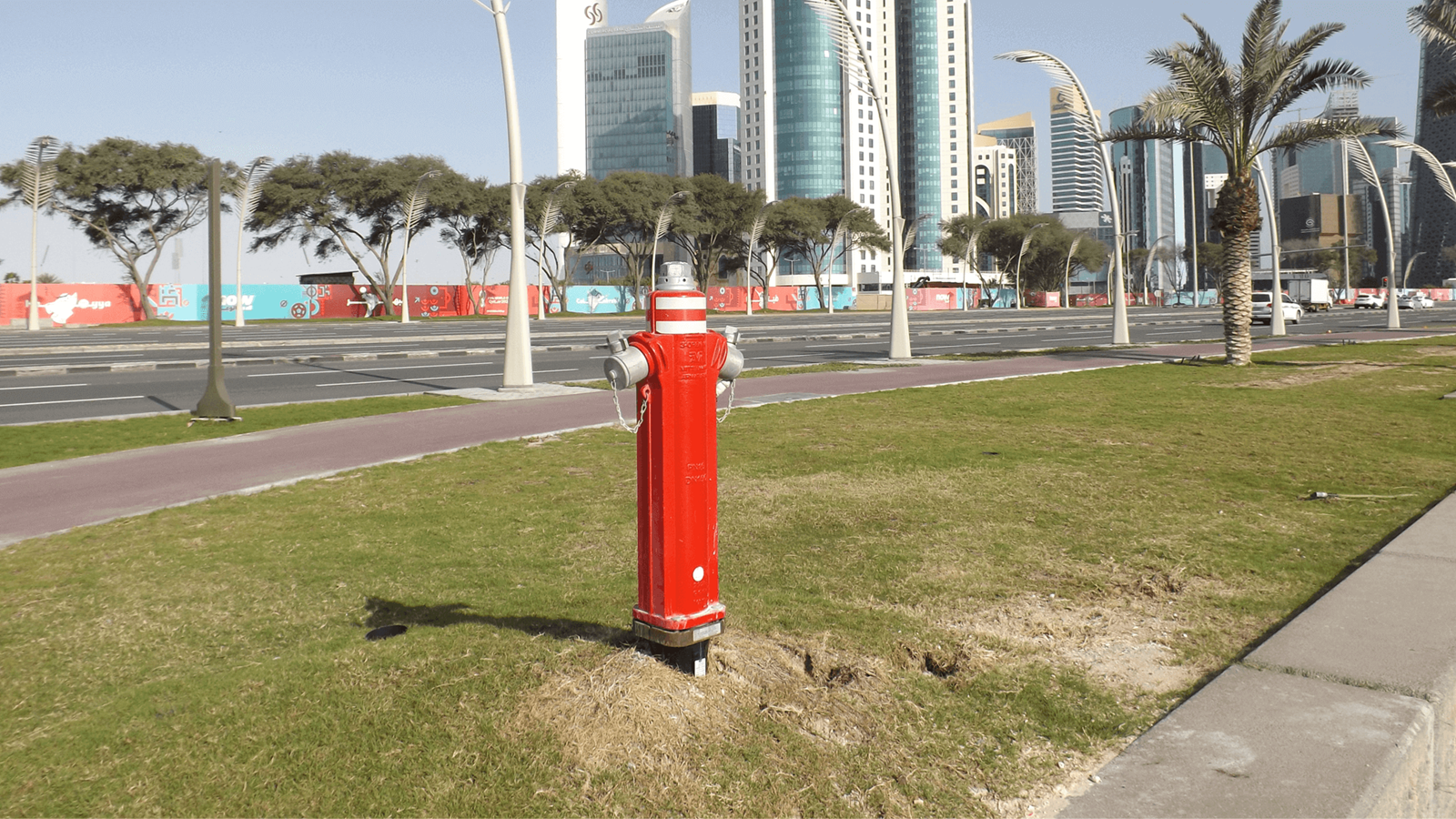 AVK Fire Hydrants installed in Doha waterfront promenade.